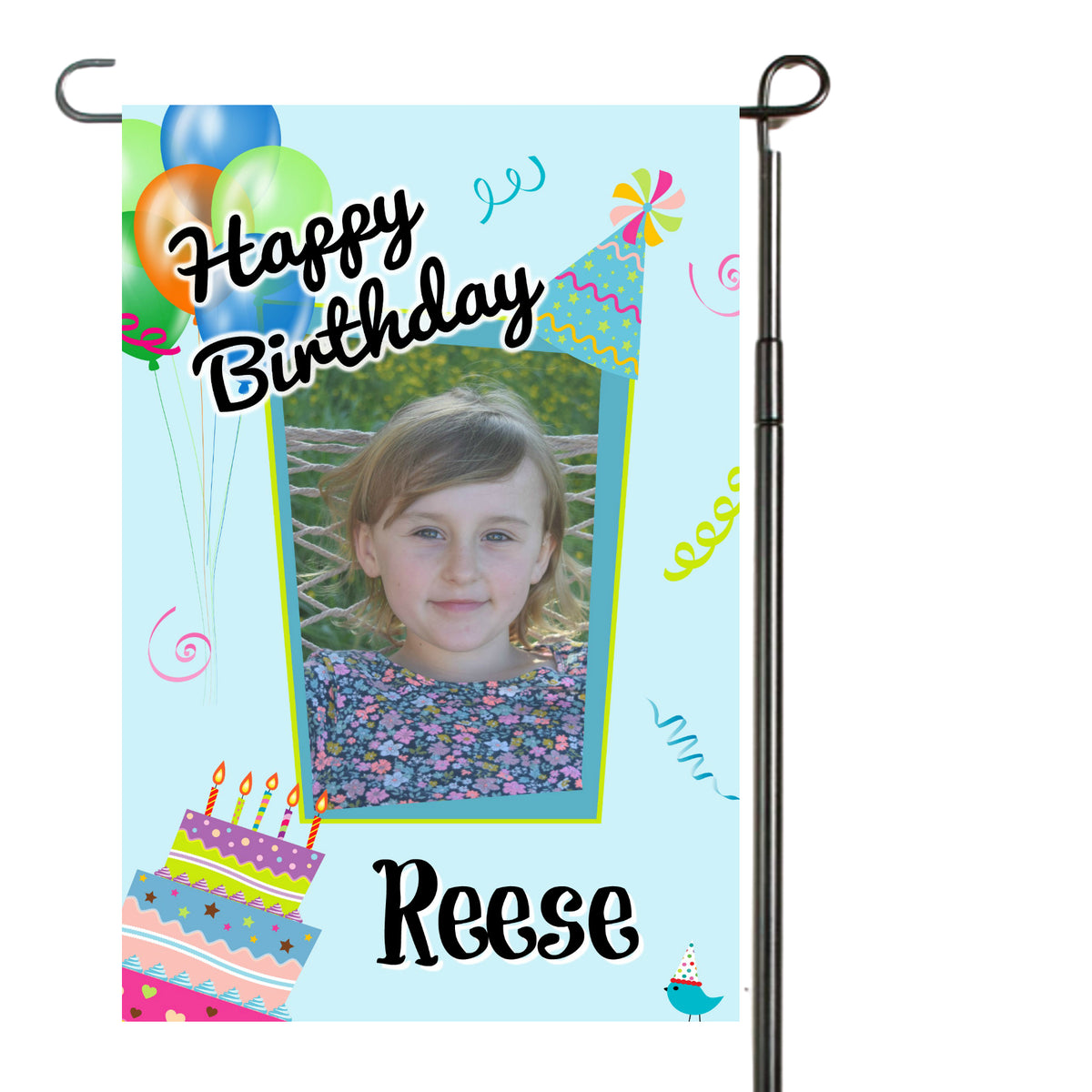 Personalized Happy Birthday Garden Flag, Birthday Cake Flag, Party Fla ...